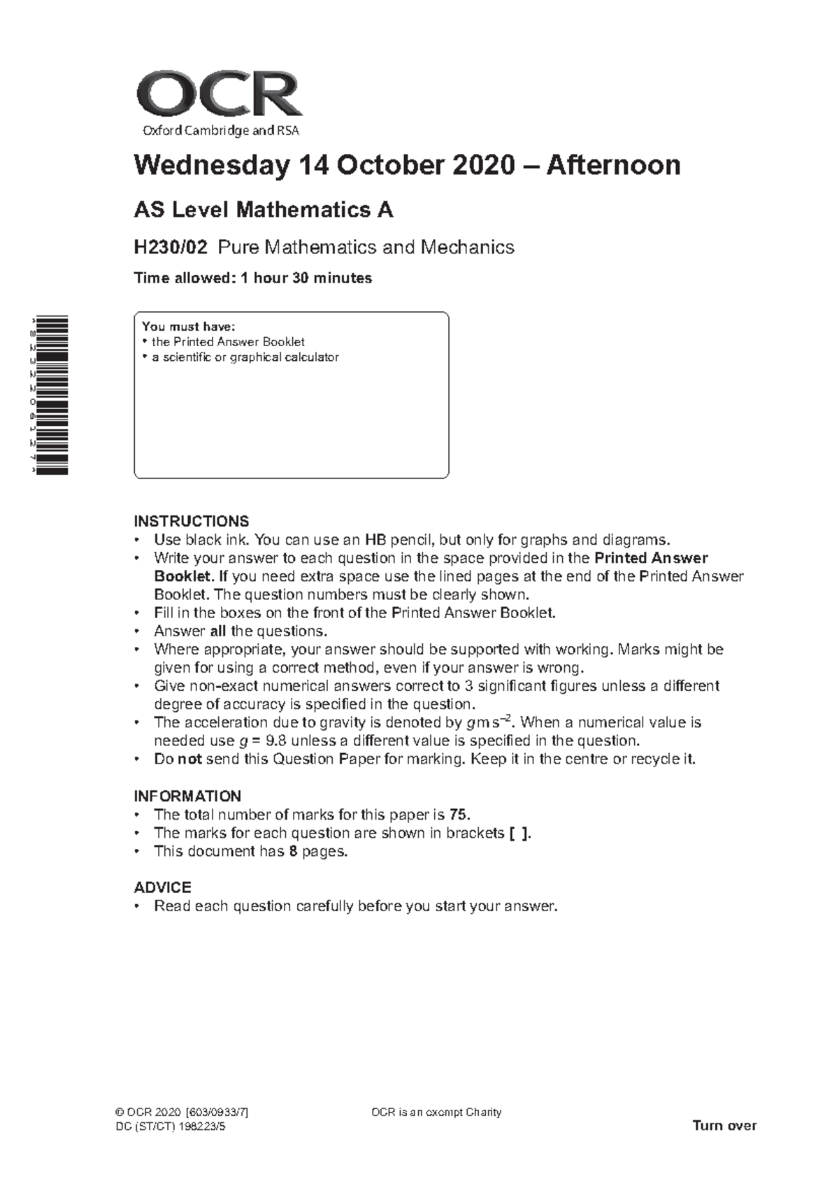 Pure + Mec - ........... - OCR is an exempt Charity Oxford Cambridge ...