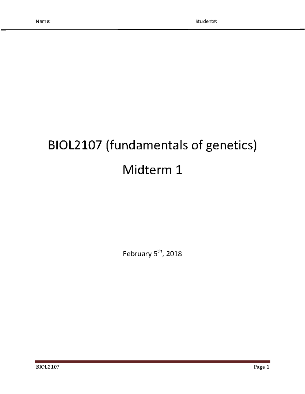 Midterm-1-answers - BIOL2107 (fundamentals of genetics) Midterm 1 ...