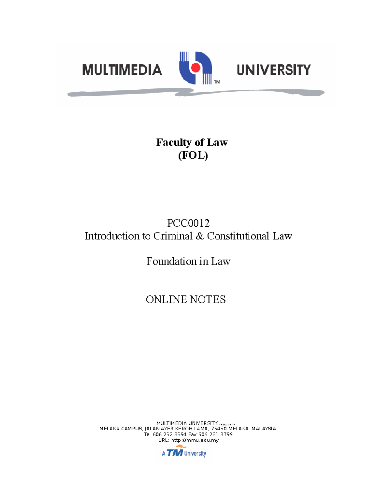 Notes on criminal law - PCC Introduction to Criminal & Constitutional ...