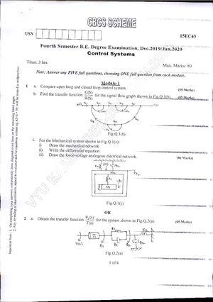 SCH 18EC43 - MQP - CBCS SCHEME USN 18EC43 Fourth Semester B. Degree Examination, Control Systems ...