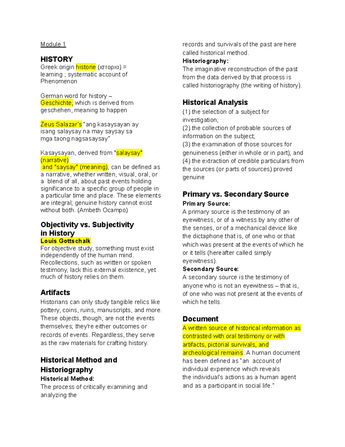 RPH Modules 1 3 Reviewer - Module 1 HISTORY Greek origin historie ...