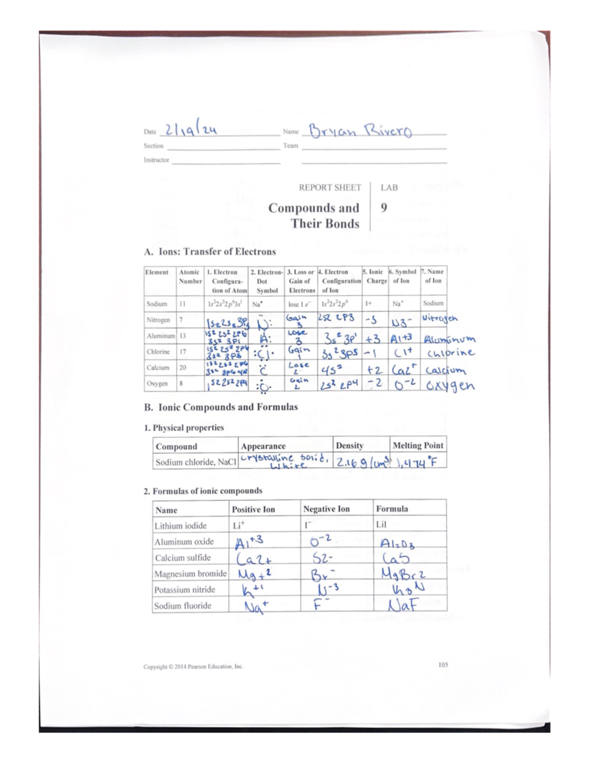 Section-2 - Lab Report Chemical Reactions and their Bonds - CHM 1046 - Studocu