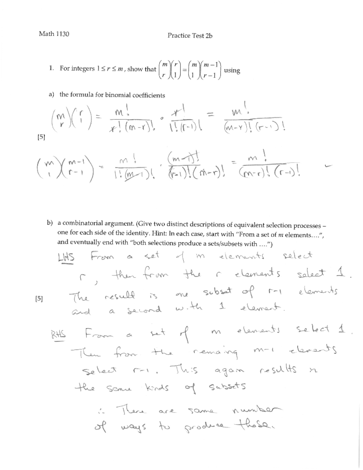 Math 1130 Practice Test 2b - Solutions - MATH 1130 - Studocu