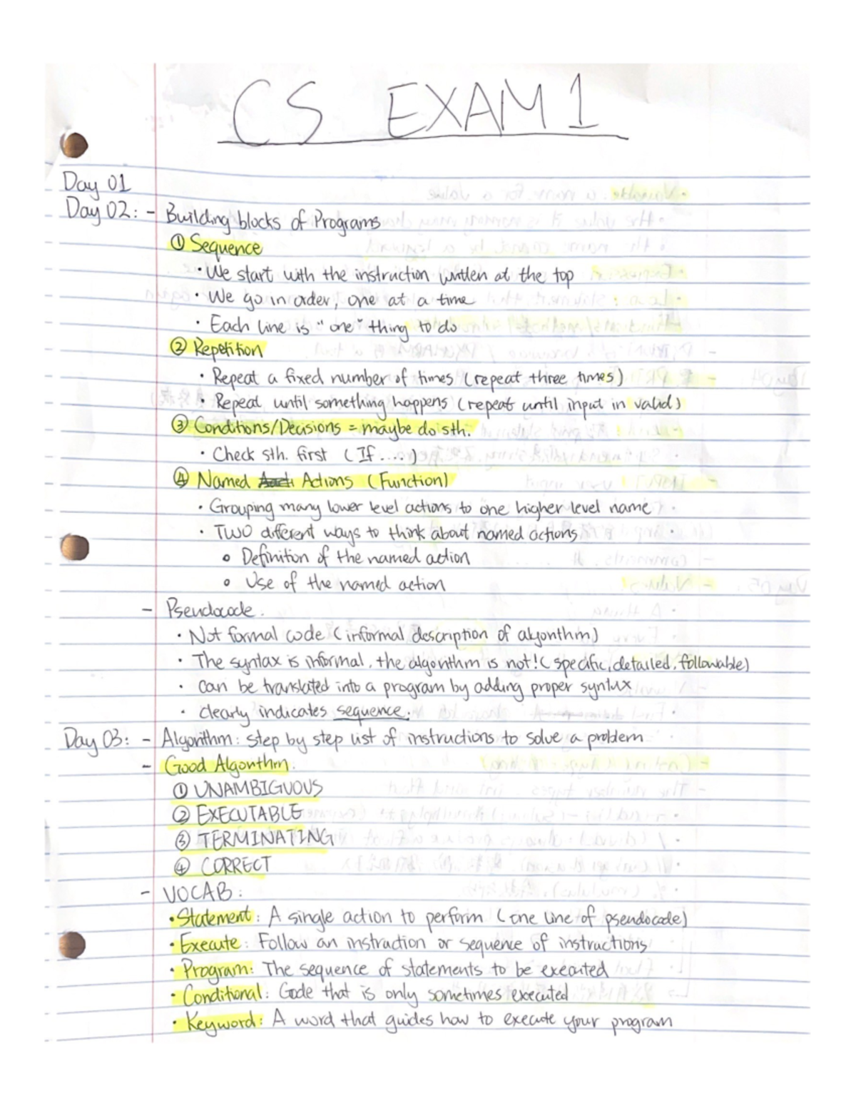 CS exam1 review - Summary Intro to Programming - CS-1110 - Studocu