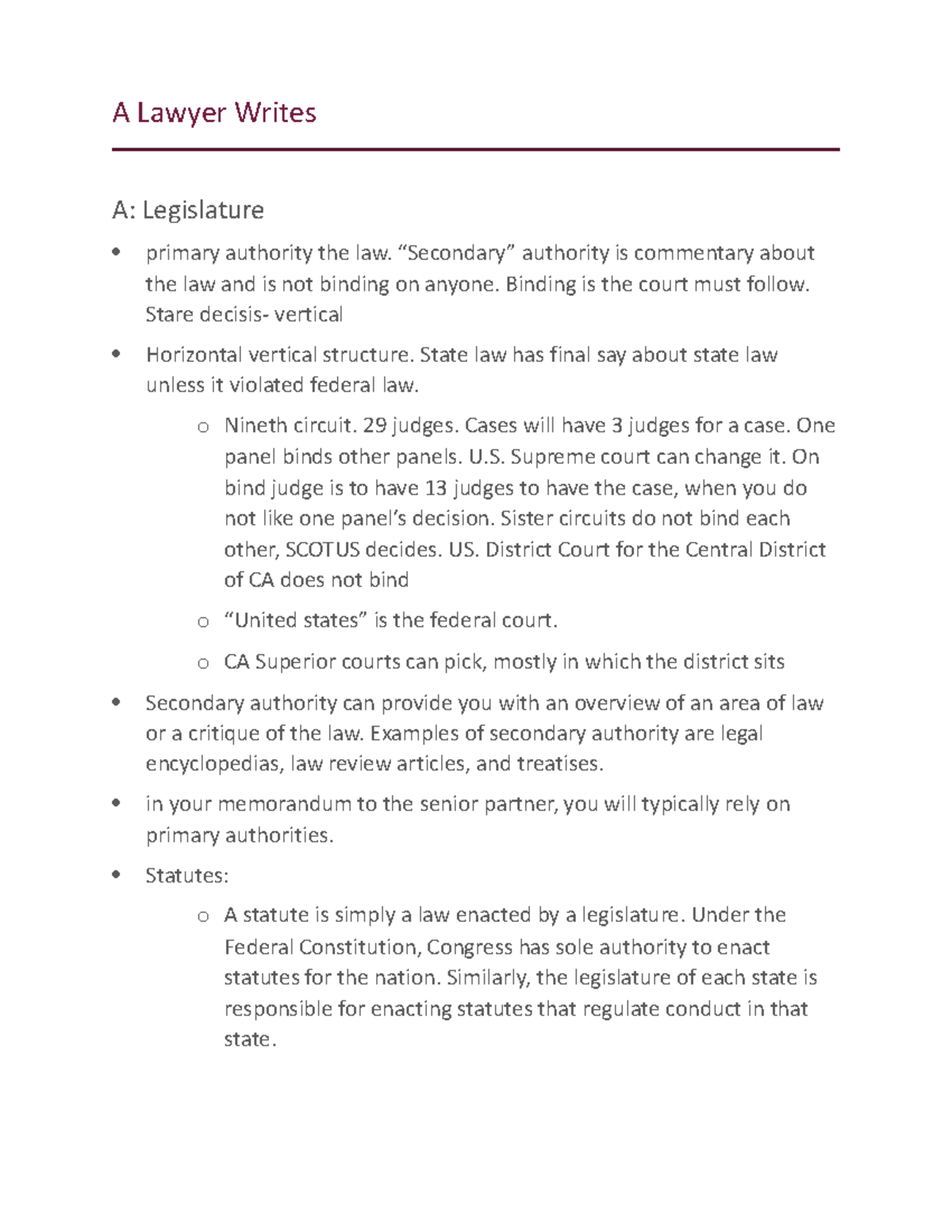 A Lawyer Writes-Notes - Legal writing research notes - A Lawyer Writes ...