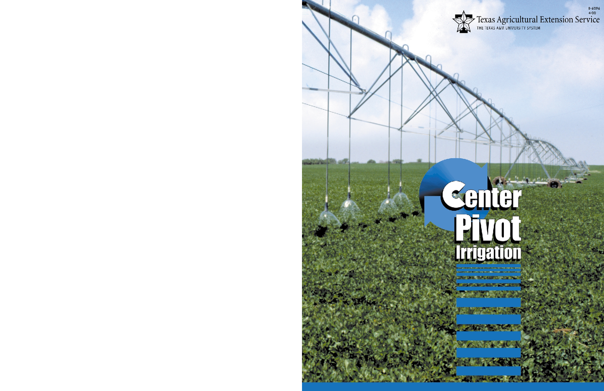 Center pivot irrigation - Contents B- 4- Pivot Design Ch oices Costs ...