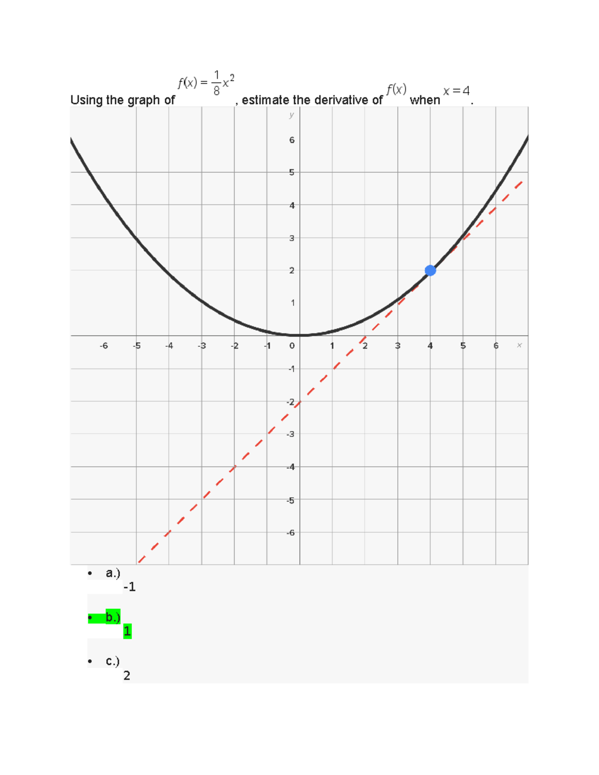 Calculus Unit-3 Challenge 3 1 - Using the graph of , estimate the ...