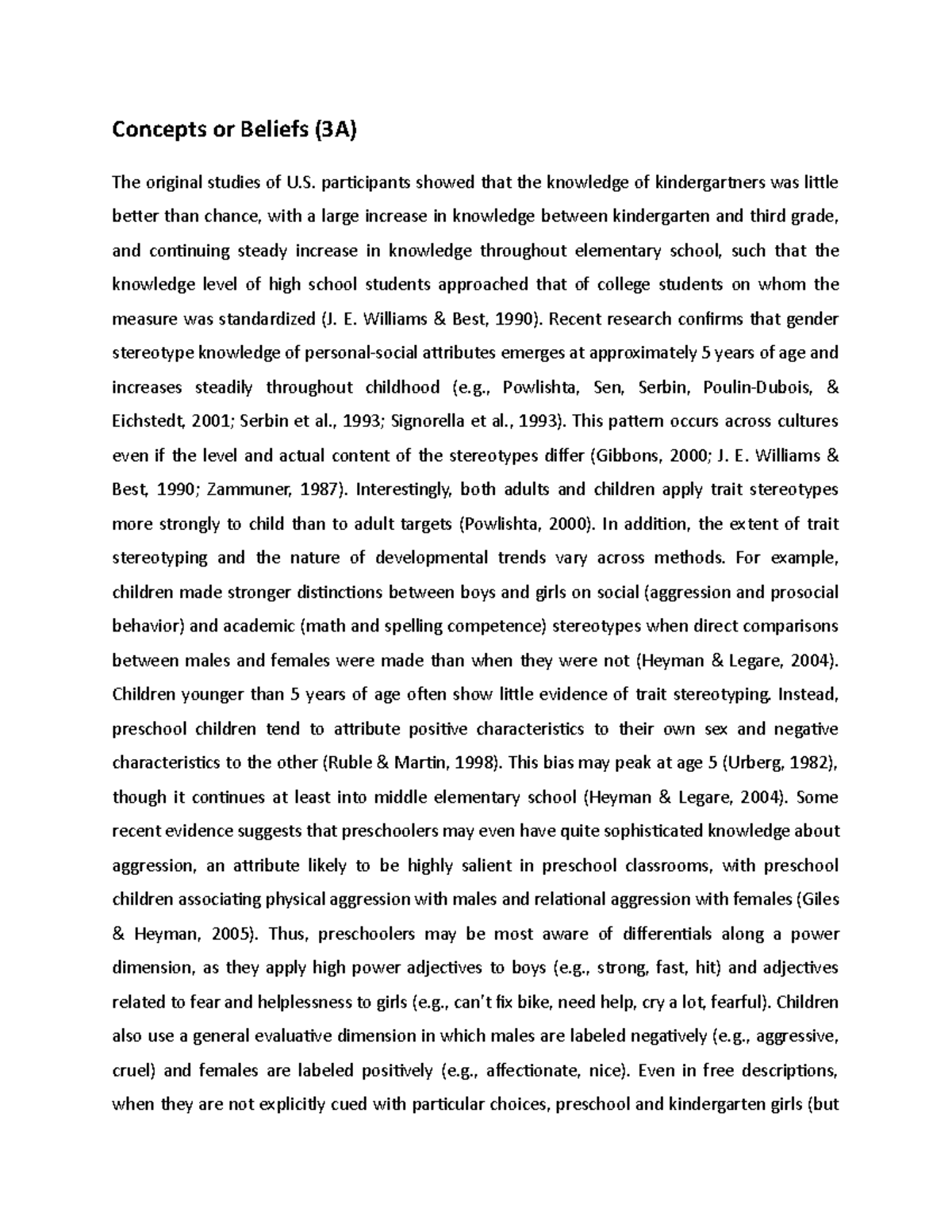 Concepts or Beliefs (3A) - participants showed that the knowledge of ...