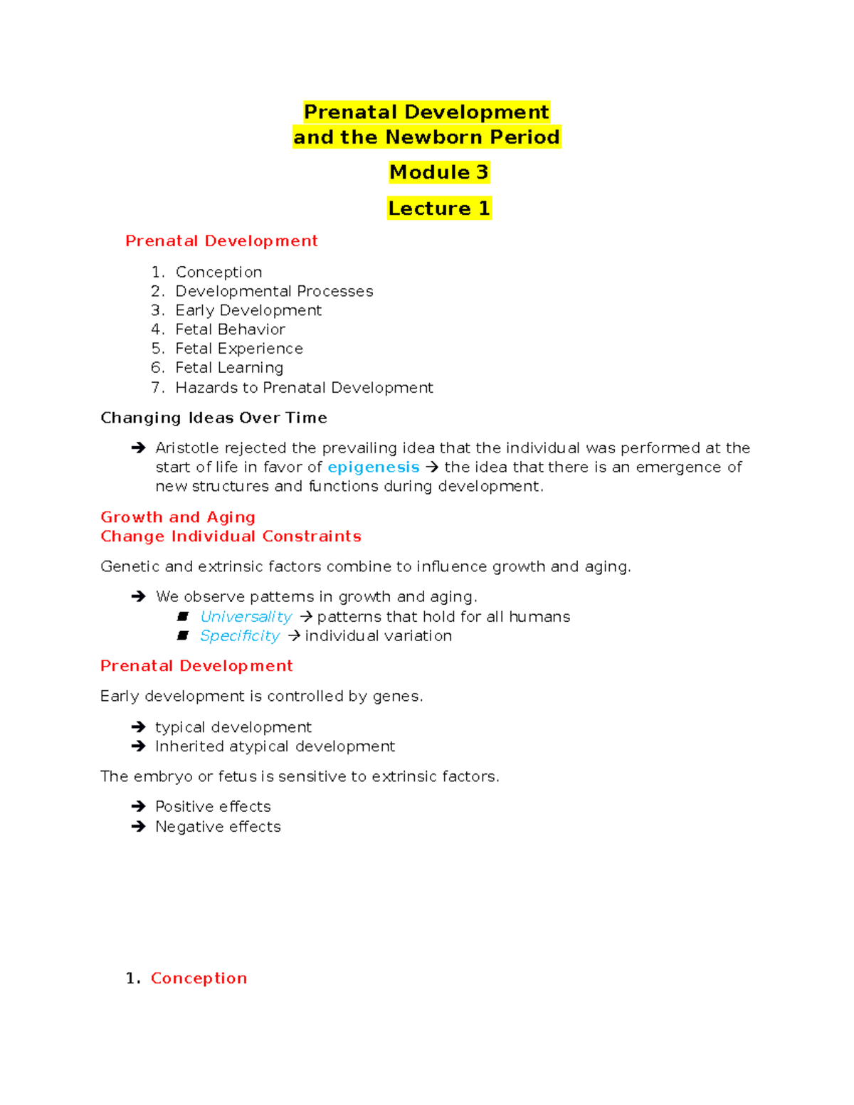Module 3 Notes Human Growth and Motor Development - HLSC 2401U ...