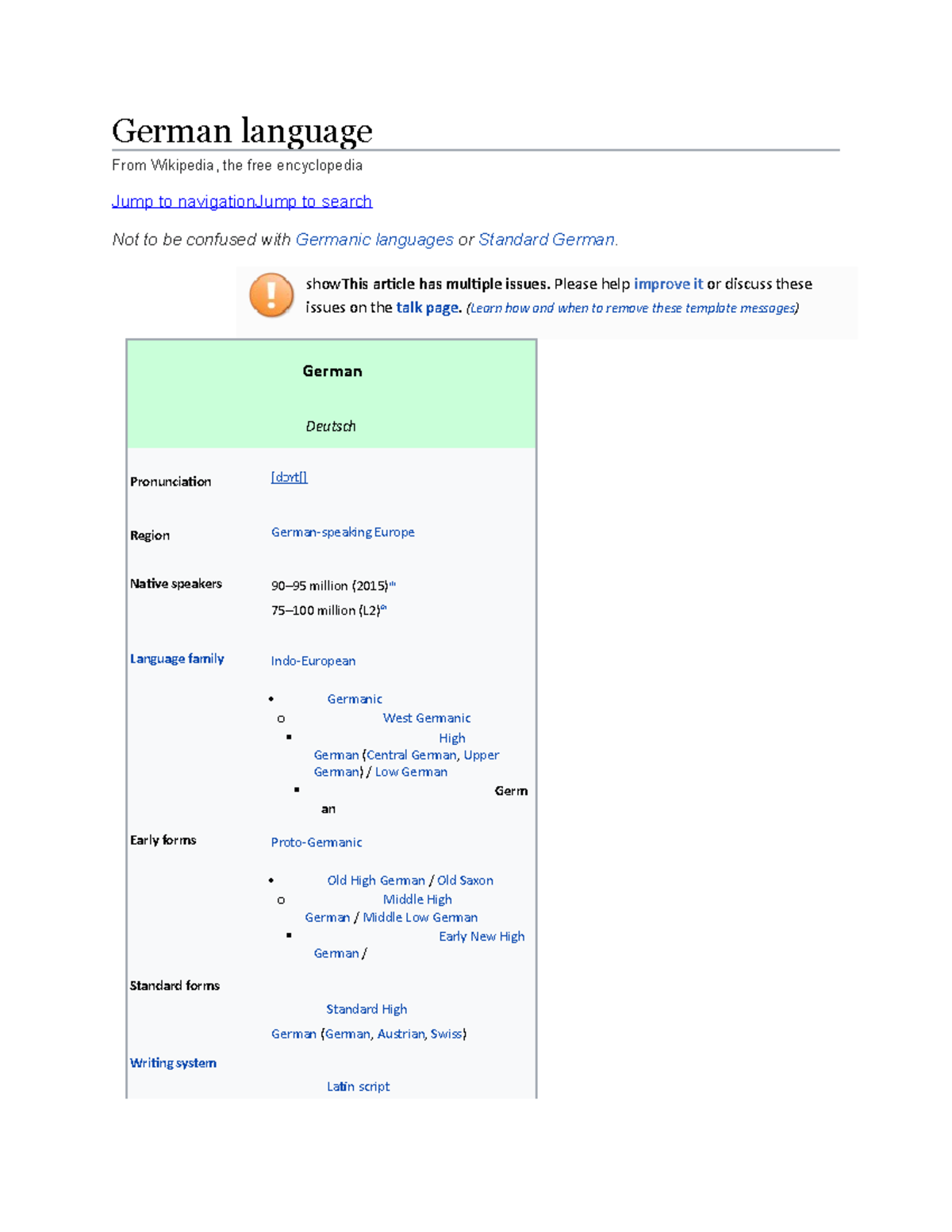 German Language lets learn - German language From Wikipedia, the free ...