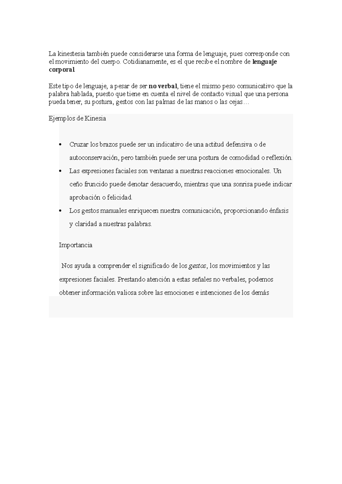 La kinestesia - comunicación - La kinestesia también puede considerarse ...
