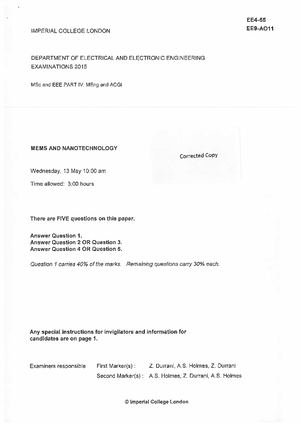 Question sheet 5 - Microactuators - 1 of 2 MEMS and Nanotechnology ...