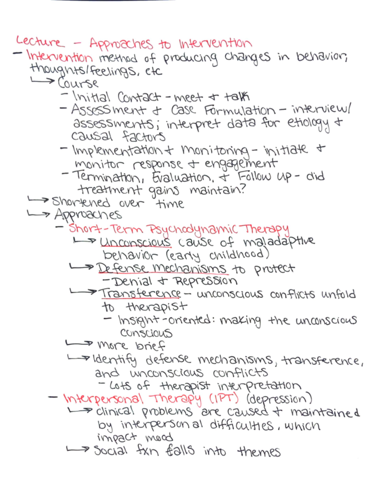 Week 12 Lecture And Assigned Reading Notes Lecture Approaches To