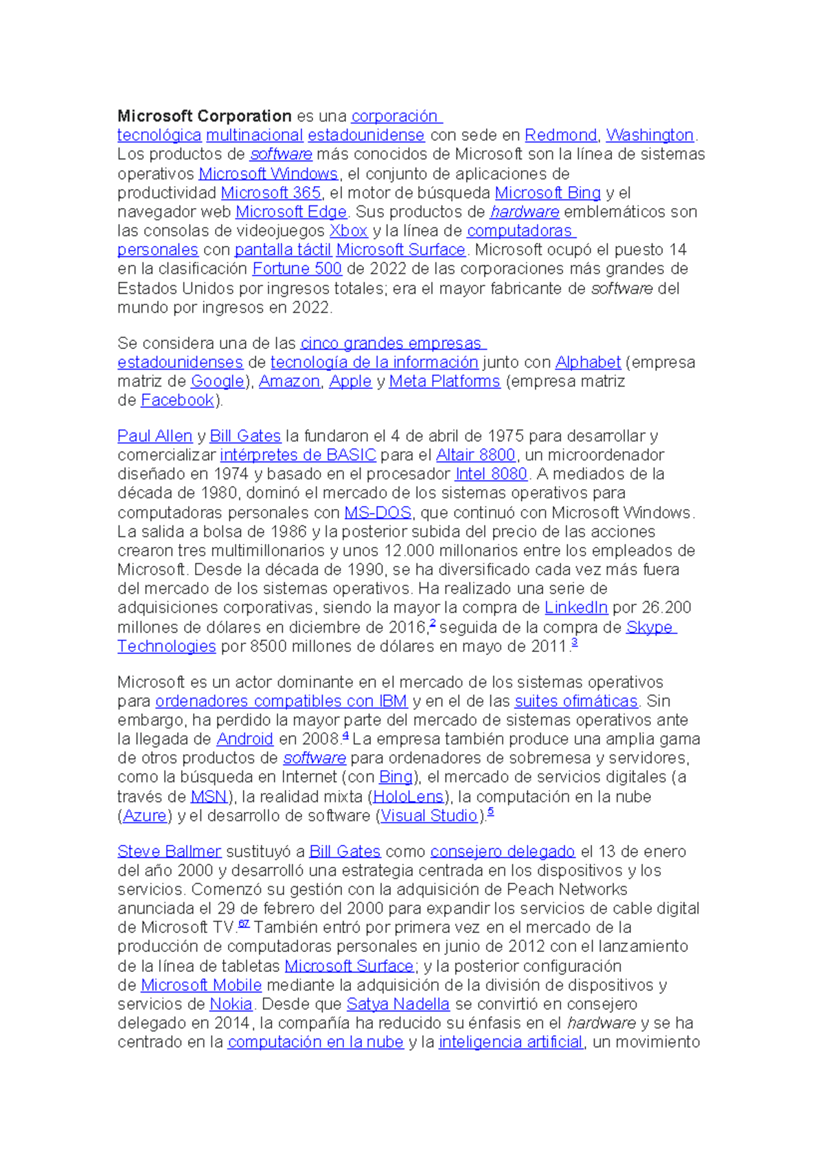 1 - asd - Microsoft Corporation es una corporación tecnológica ...