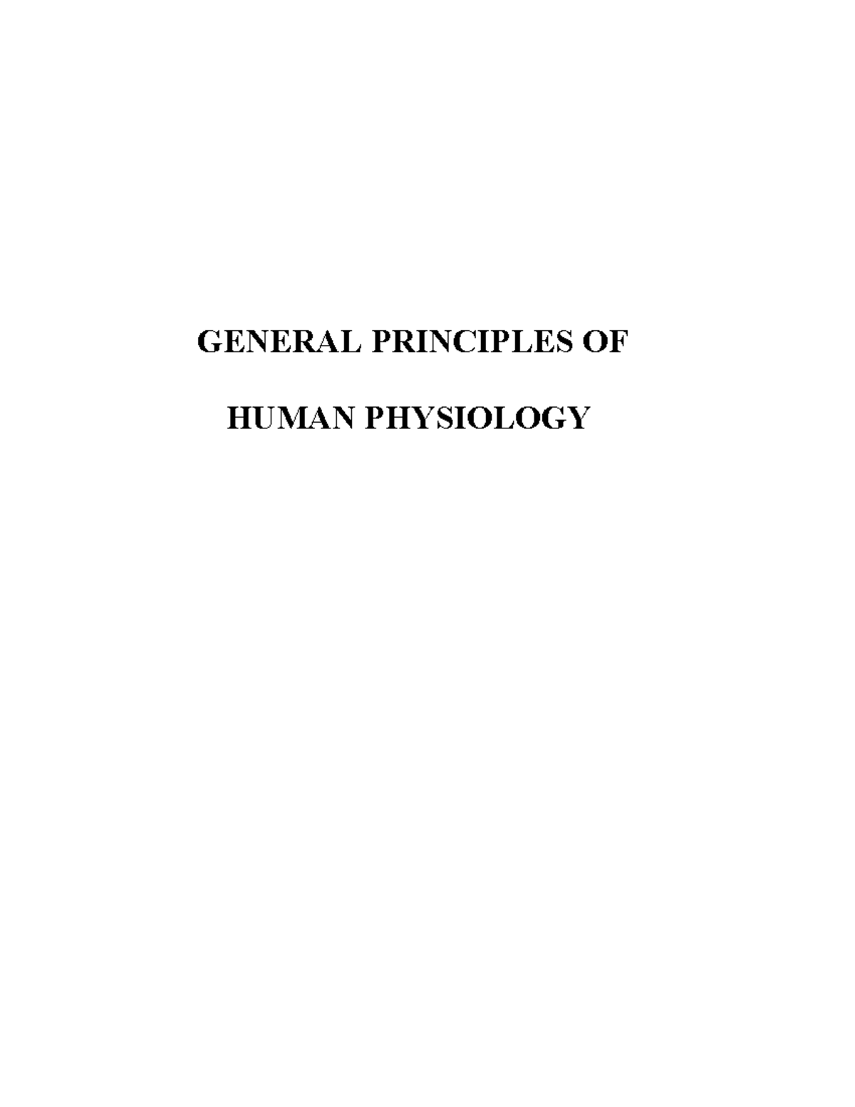 General Principles OF Human Physiology - GTU - Studocu