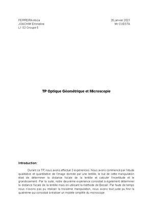 Compte Rendu Tp physique thermodynamique - FERREIRA Alicia 3 février ...