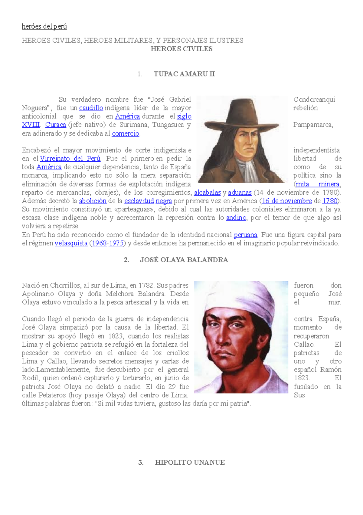 Heróes del perú - heroes del Perú - heróes del perú HEROES CIVILES ...