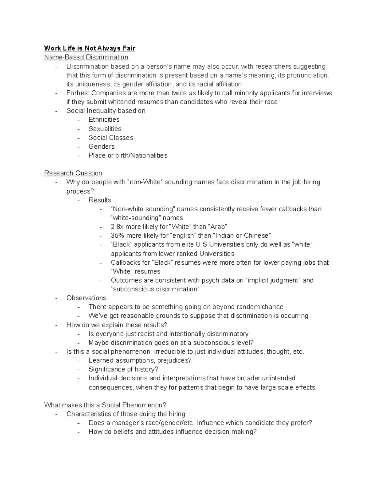 Week #10 Work and Rationalization - Sociology 1027A/B - UWO - Studocu