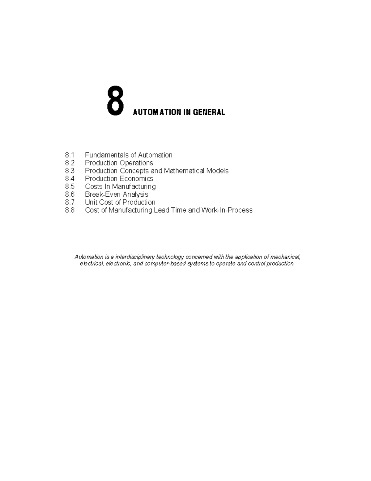 193839 Chap8new - Lecture notes 8 - 8 8 8 8 8 8 8 8 8 AUTOMATION IN ...
