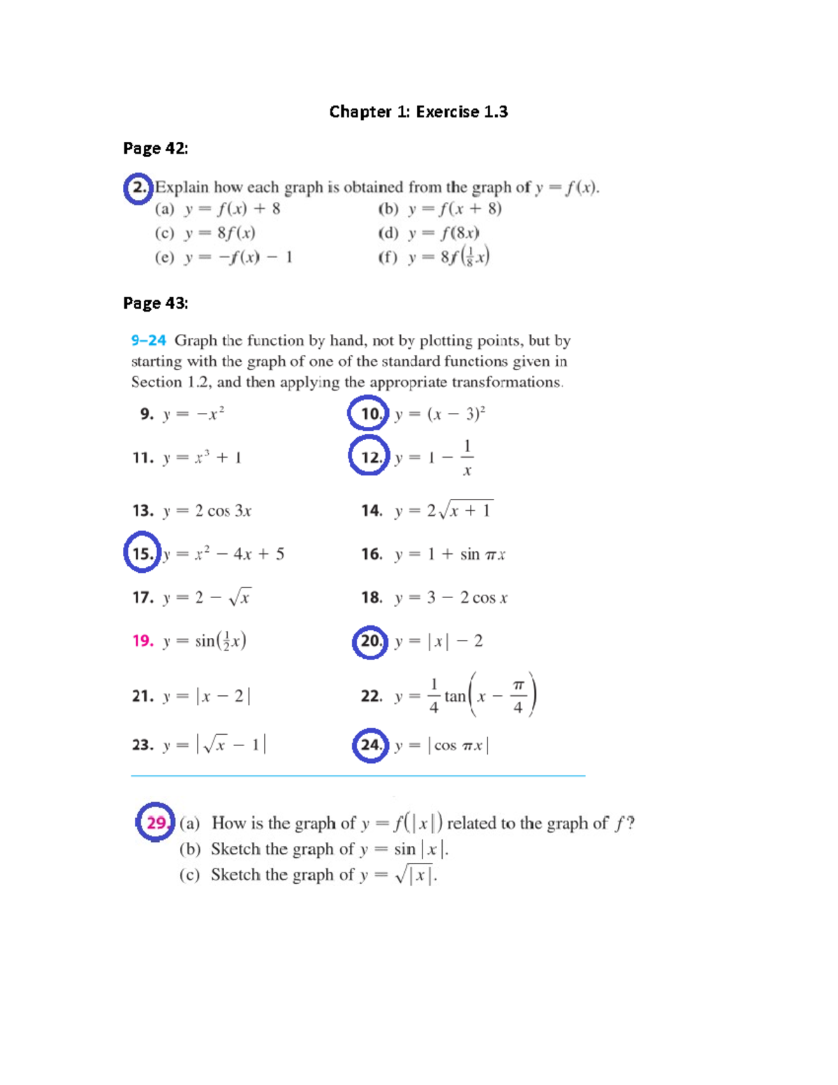 Sec01 - answer of sec1 examples - Calculus - Chapter 1: Exercise 1 ...
