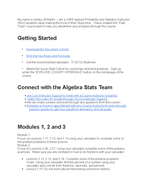 Module 5 Descriptive Statistics for Two Variables - Module 5: Descriptive Statistics for Two ...