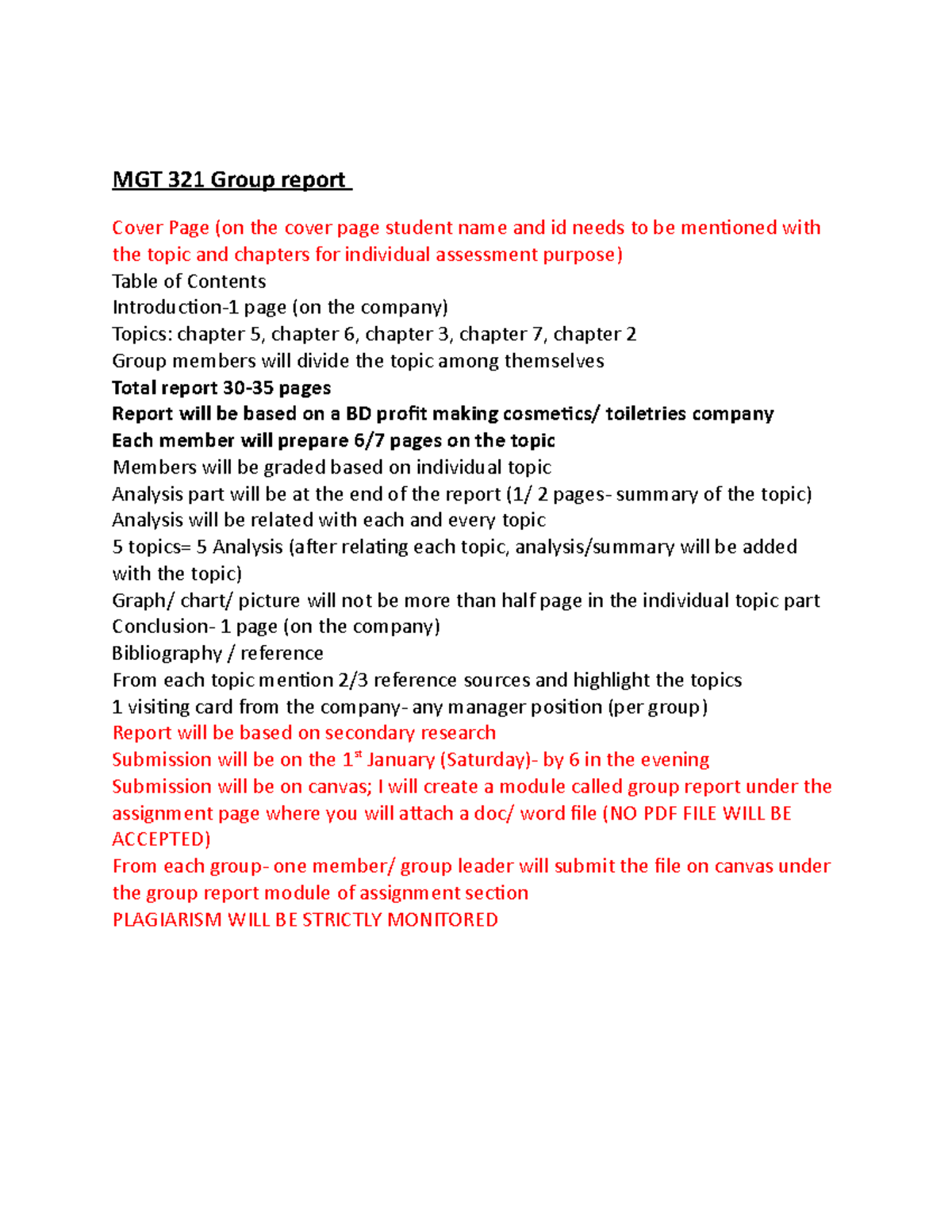 MGT 321 Fall 2021 report format -1 - MGT 321 Group report Cover Page ...