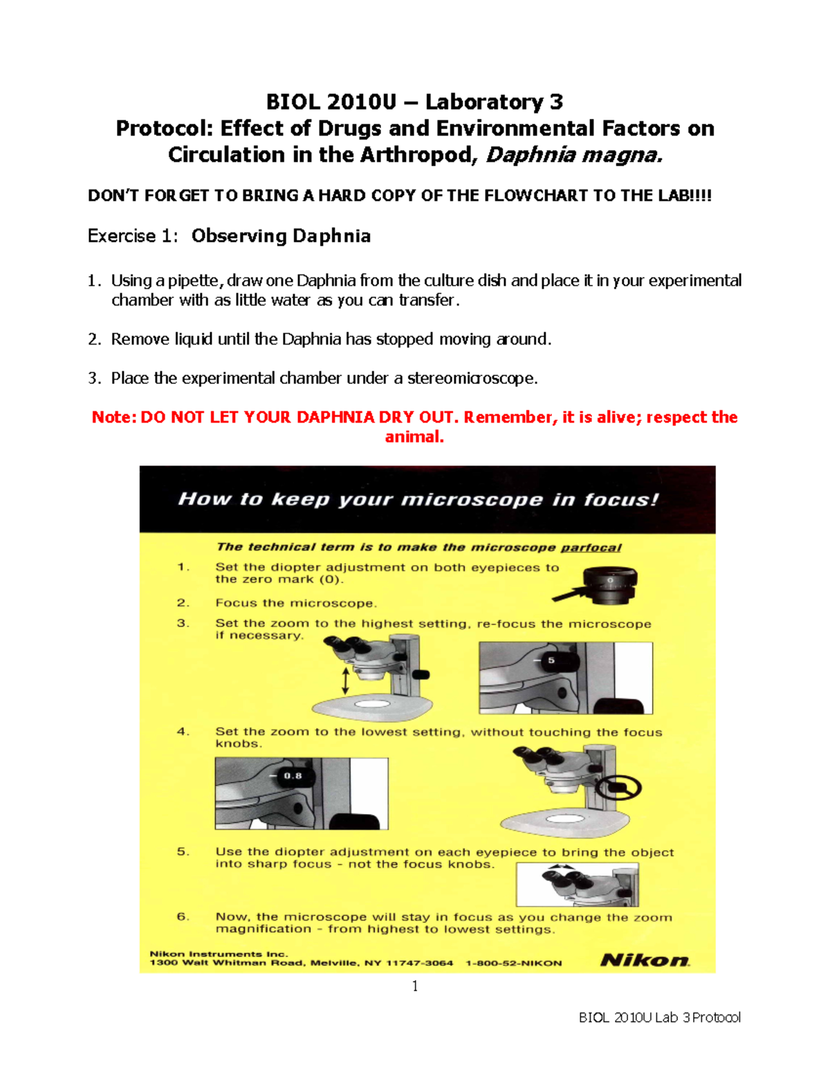 Biol 2010 U lab 3 protocol 2021 - BIOL2010 - Ontario Tech University ...