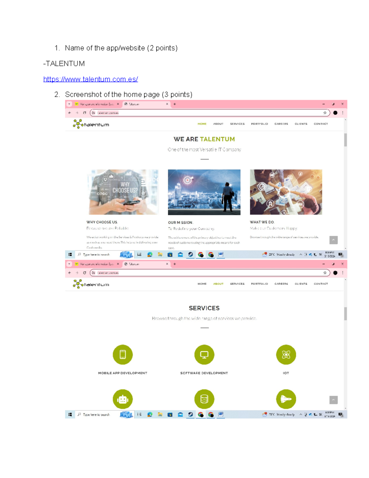 09 task performance 1 - Name of the app/website (2 points) -TALENTUM ...