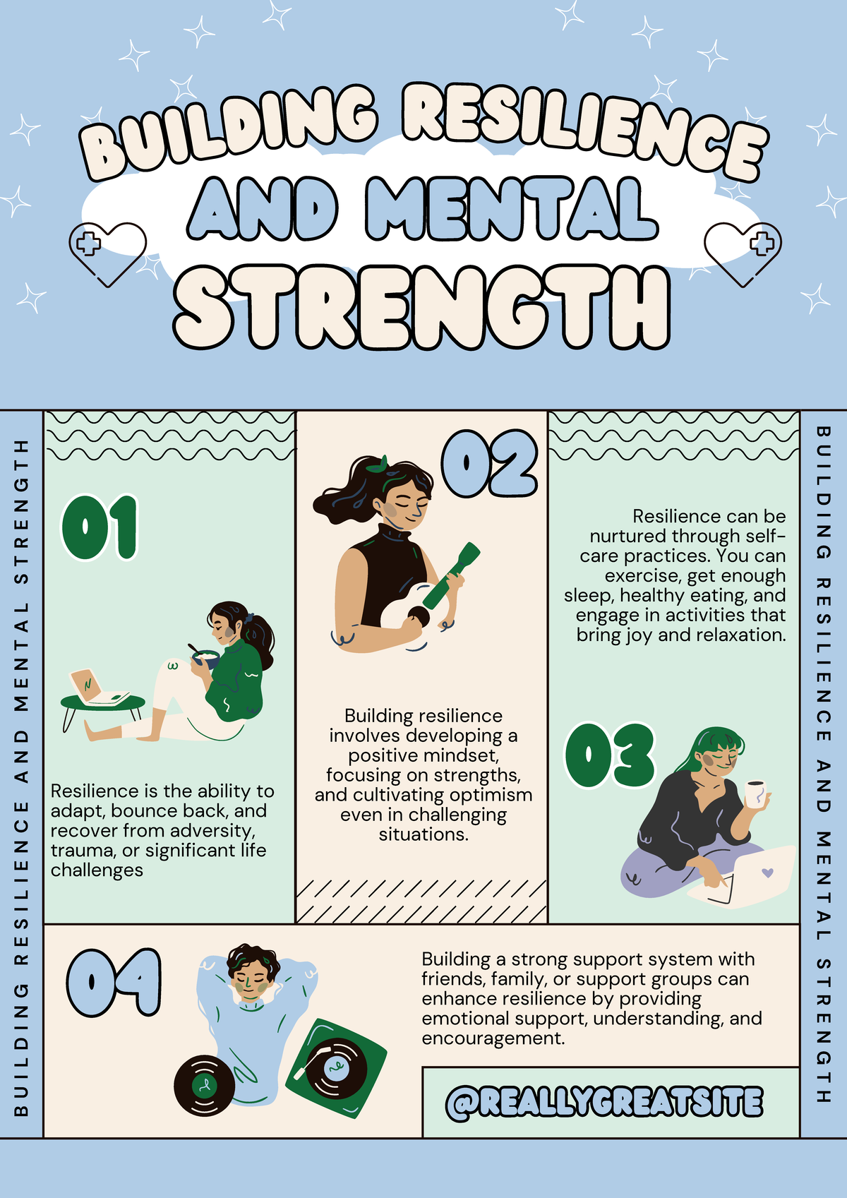 Building Resilience and Mental Health Poster in Blue Modern Style ...