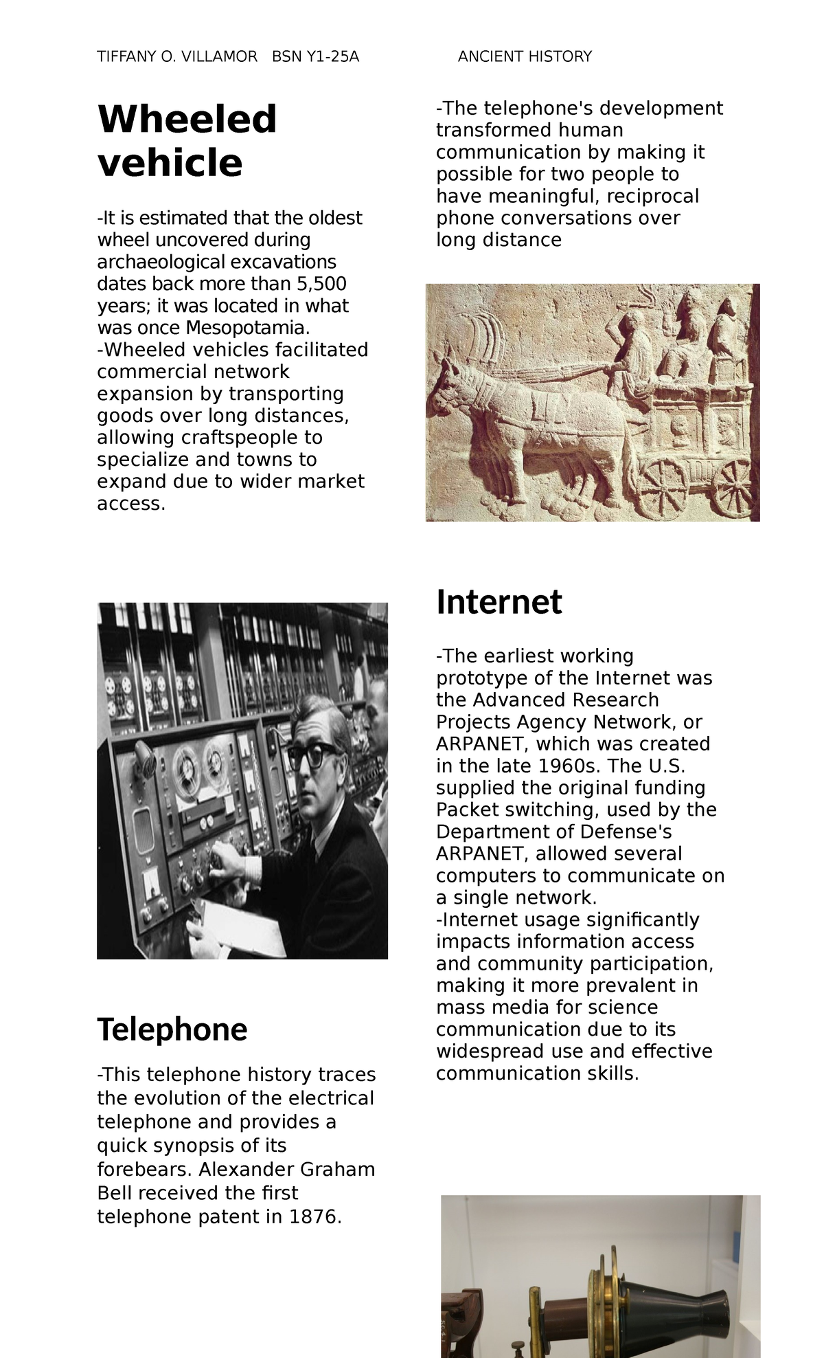 STAS (Ancient History) - Wheeled vehicle -It is estimated that the oldest wheel uncovered during ...