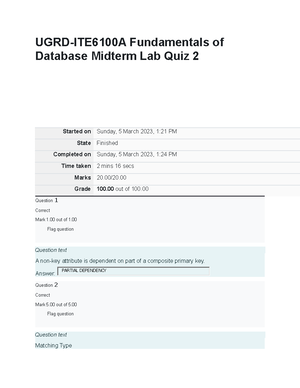 Midterm Lab Exam Attempt review - Fundamentals of database - AMA - Studocu