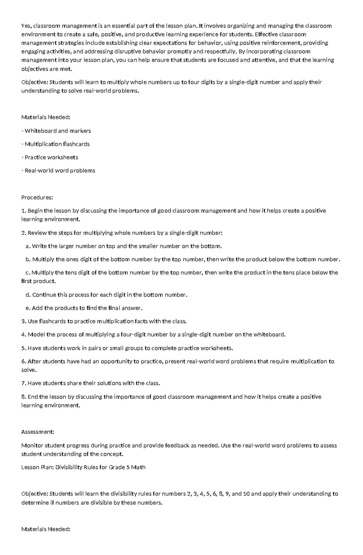 notes of different subjects - Yes, classroom management is an essential ...