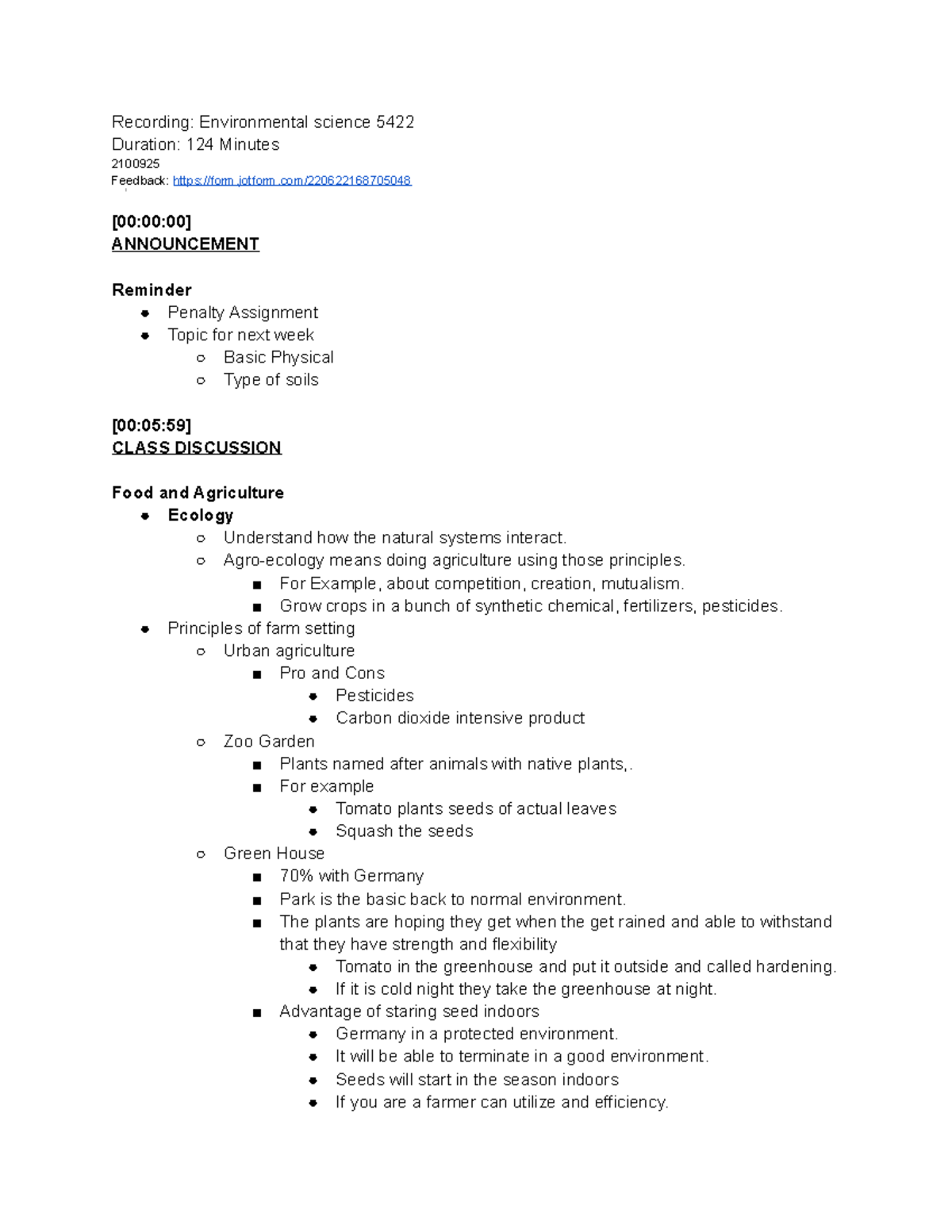 Environmental science 05422 - Recording: Environmental science 5422 ...