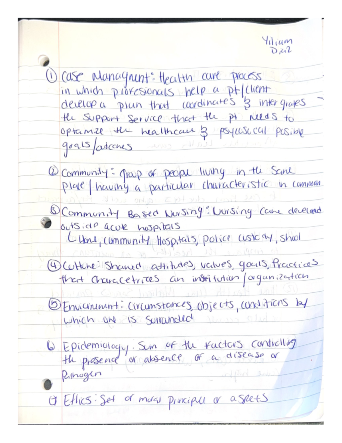 terminology assignment - NUR2680L - Studocu