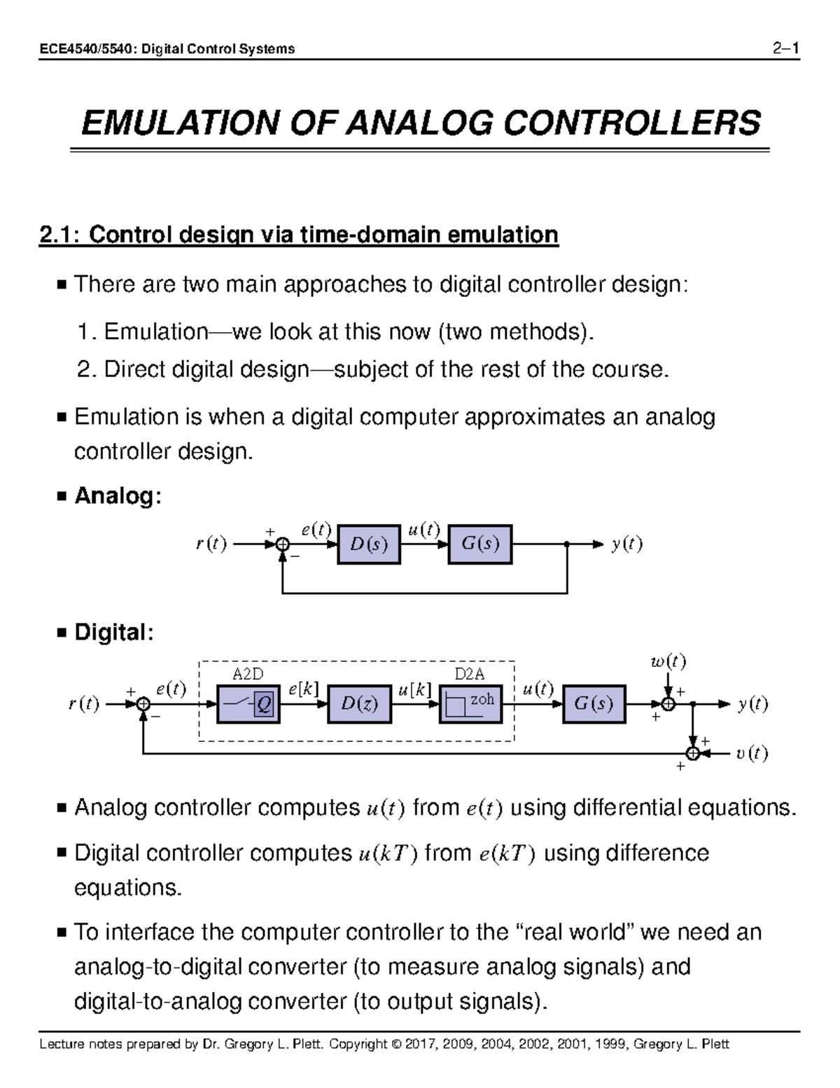 ECE5540-CH02 - Hay - ECE4540/5540: Digital Control Systems 2– EMULATION ...