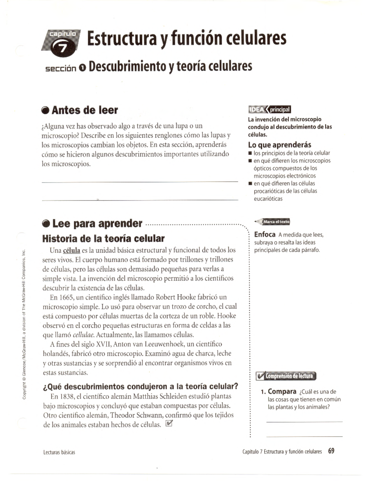 Estudio de la teoria celular - capítulo Estructura y función celulares ...