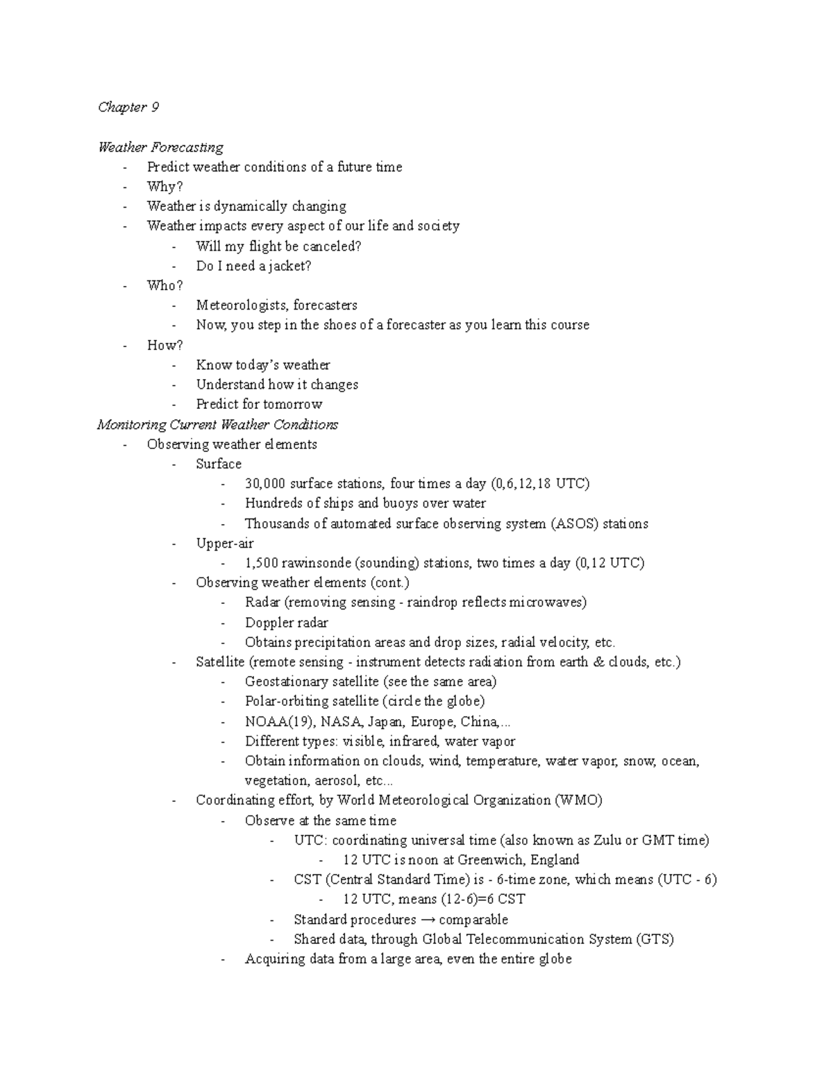 Meteorology - Chapter 9 - Chapter 9 Weather Forecasting - Predict ...