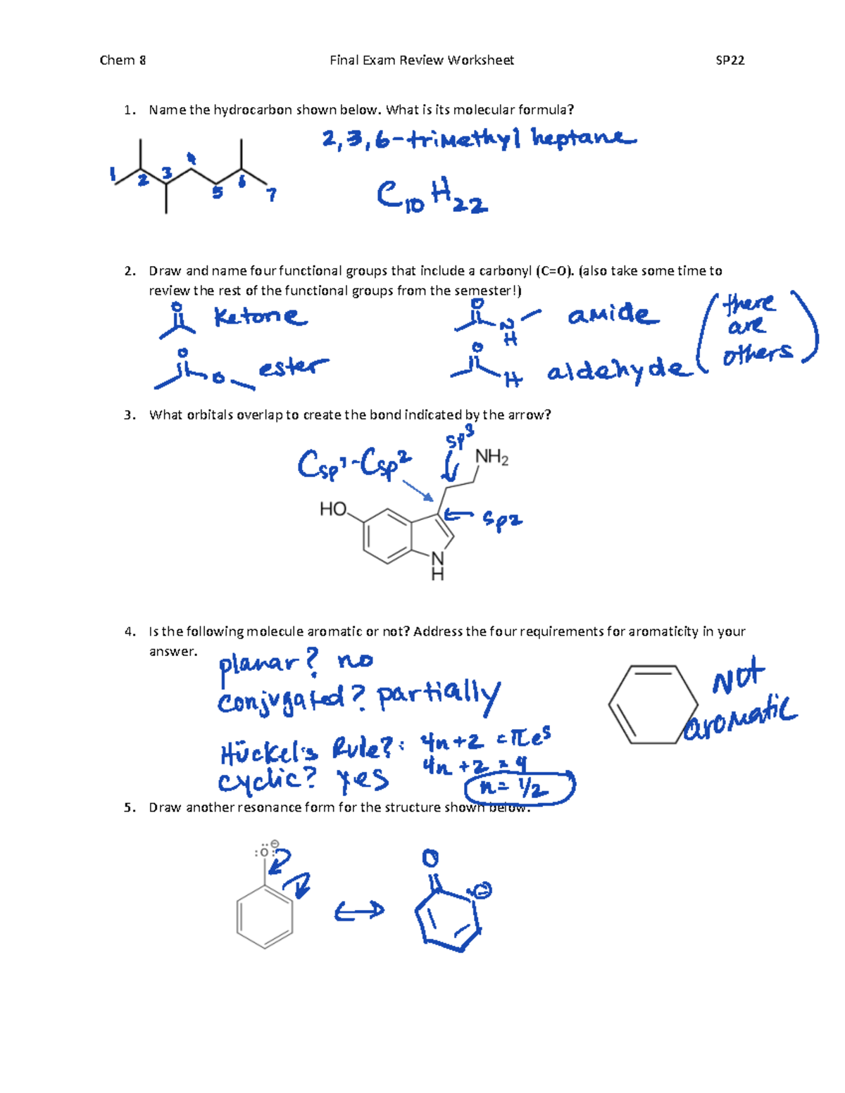 Practice Final- final exam PRACTICE PREP. Solutions. pdf - Name the ...