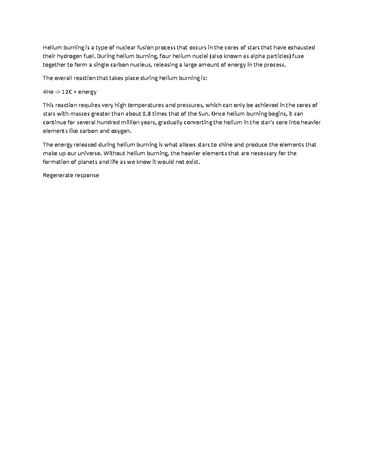 Helium burning is a type of nuclear fusion process that occurs in the ...