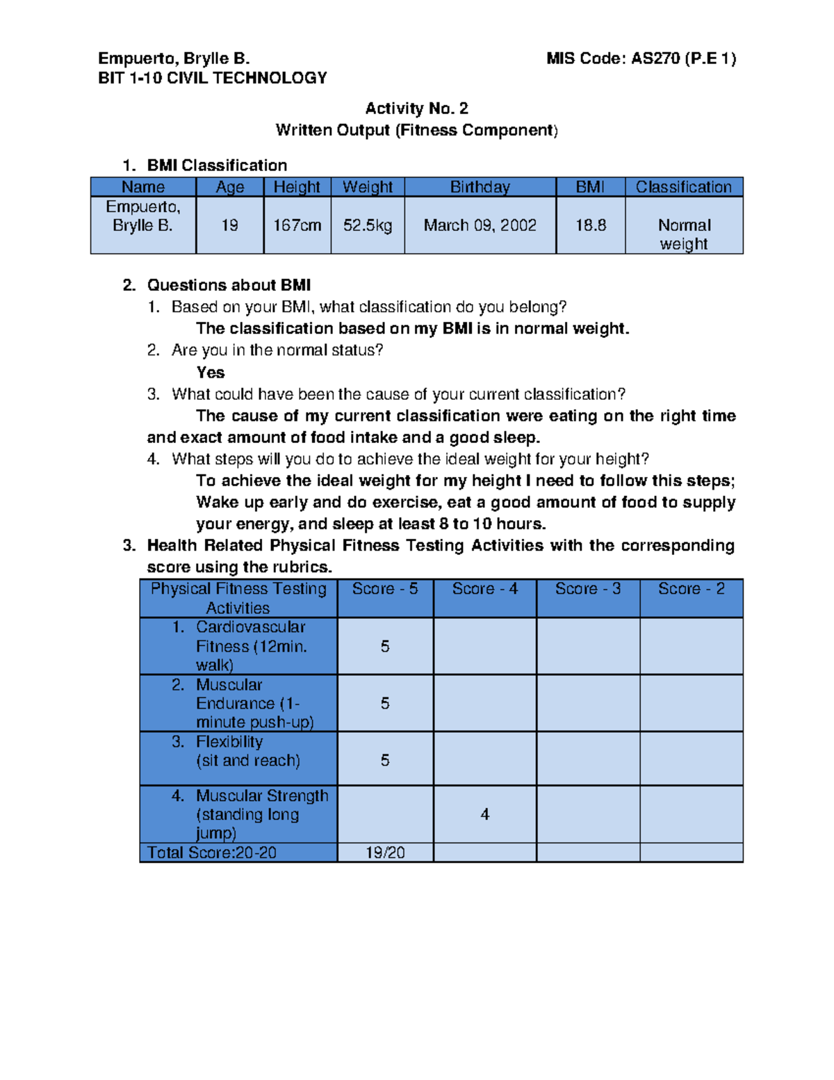 mmmmmmmmmmmmmmm - Empuerto, Brylle B. MIS Code: AS270 (P 1) BIT 1-10 ...