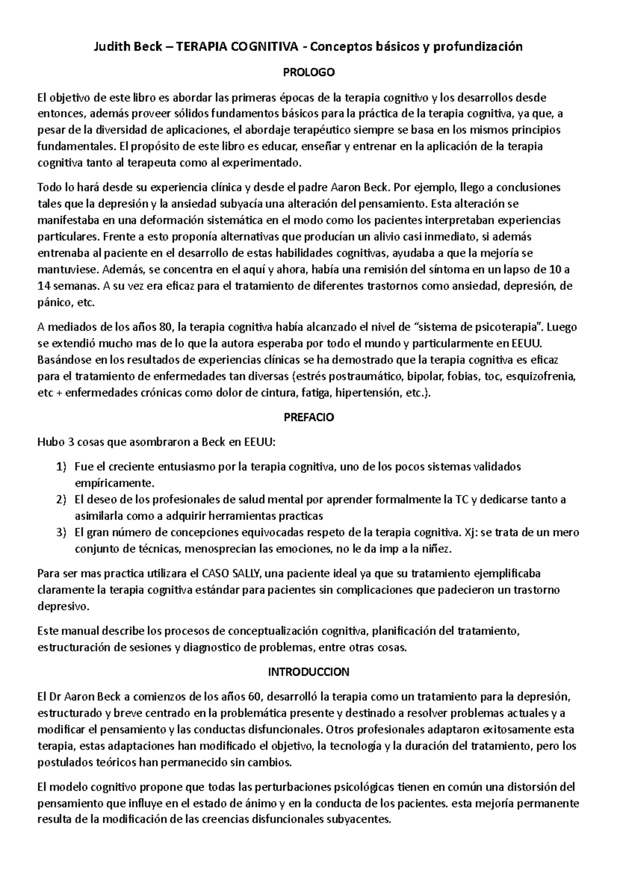 Judith Beck - texto de BECK - Judith Beck – TERAPIA COGNITIVA ...