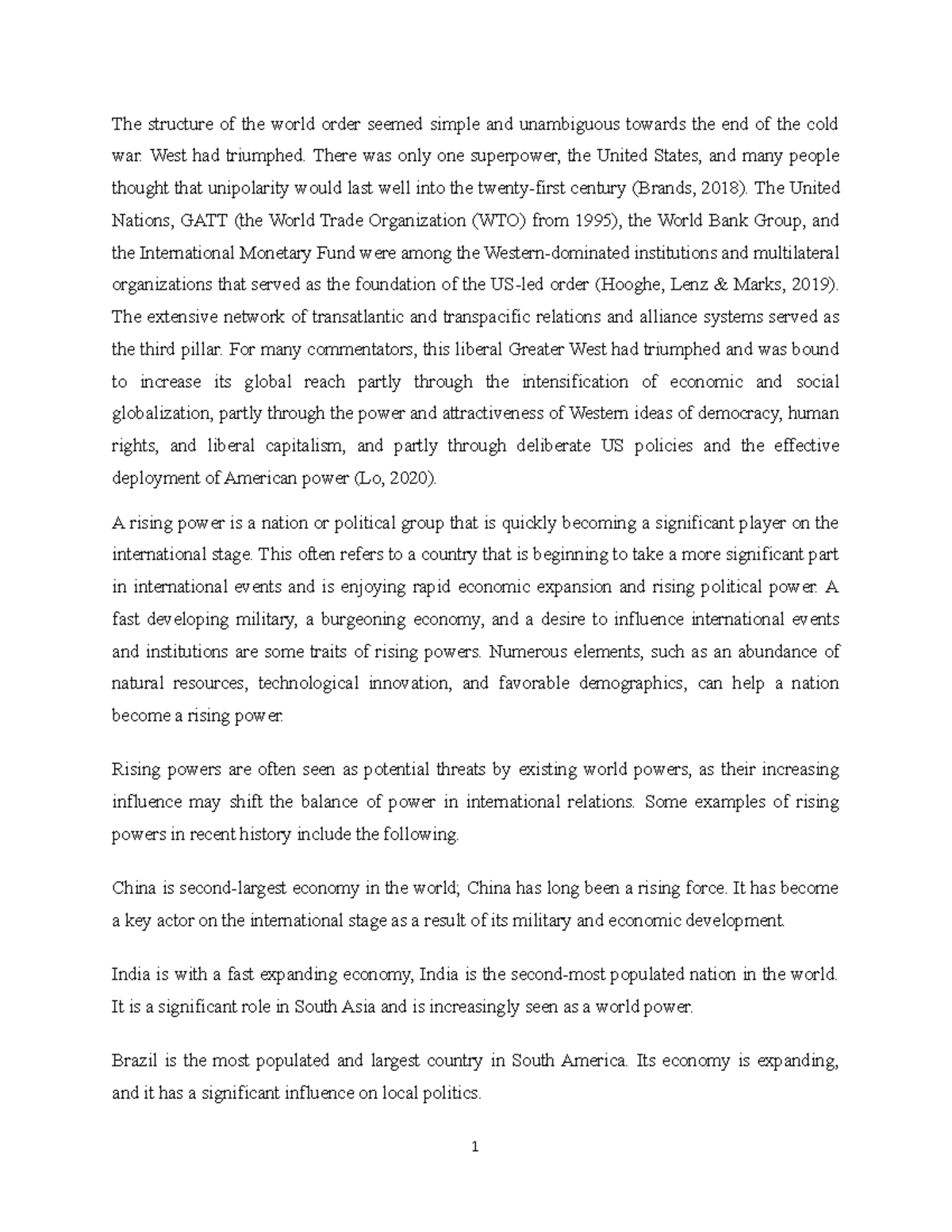 International order - The structure of the world order seemed simple ...