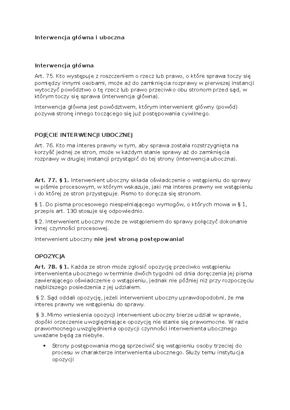 4 zajecia - interwencja główna - Interwencja główna i uboczna ...