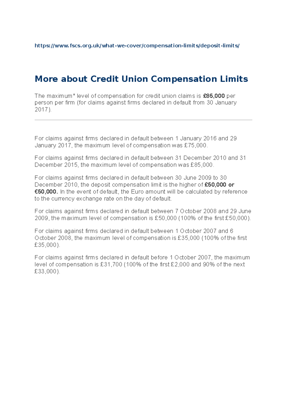 Fscs Compensation Credit Unions - fscs.org/what-we-cover/compensation ...