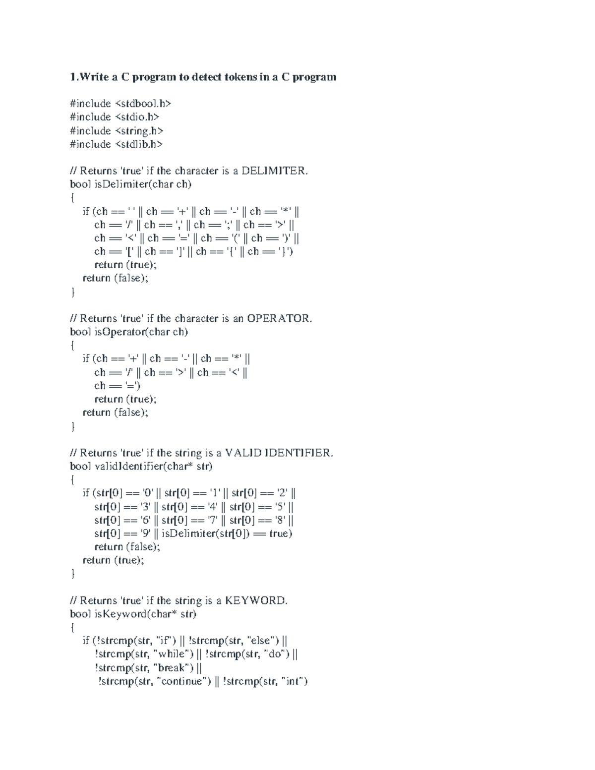Cd1 - cd notes njoy - 1 a C program to detect tokens in a C program # ...
