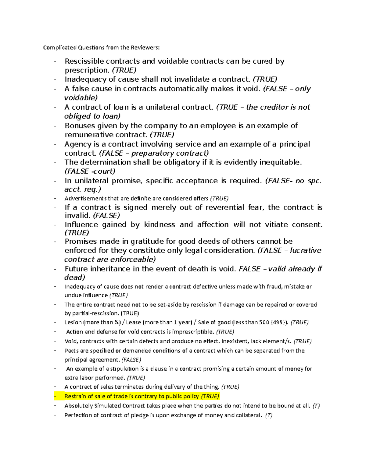 RFBT 1 Complicated Questions - Questionnaire - Complicated Quesions ...
