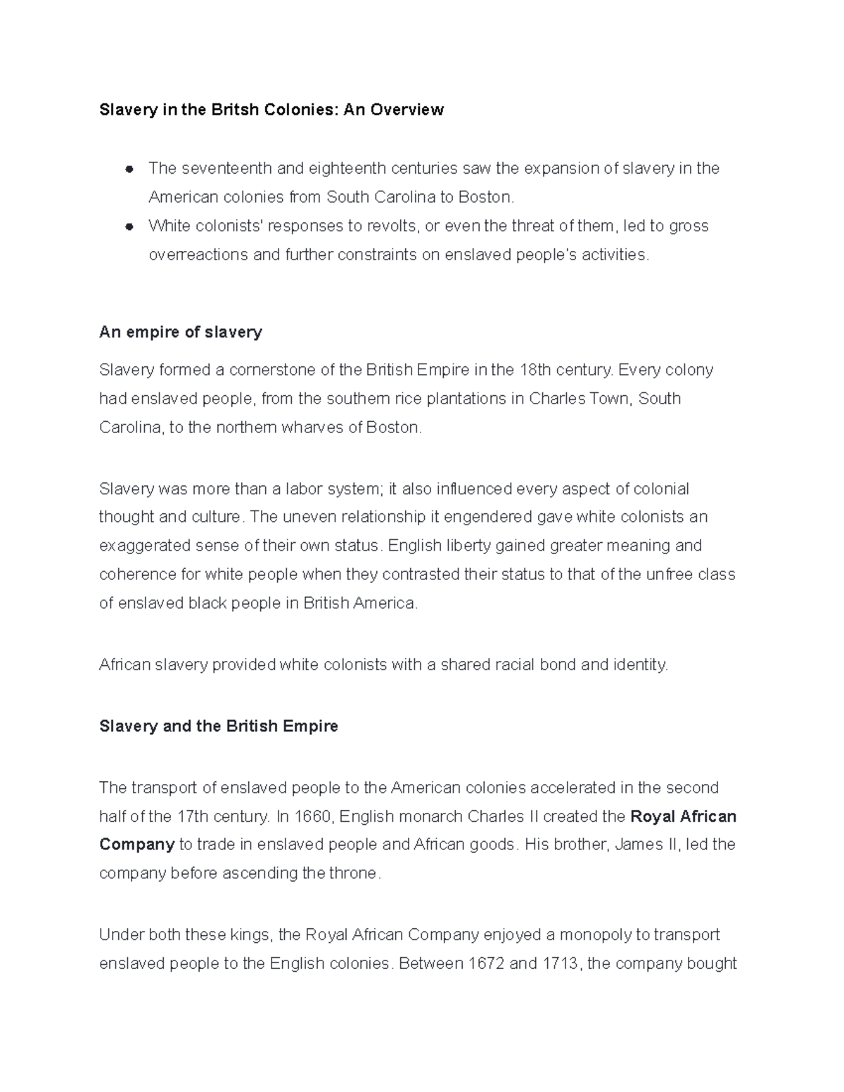 English)Slavery in the British Colonies: An Overview - Slavery in the ...