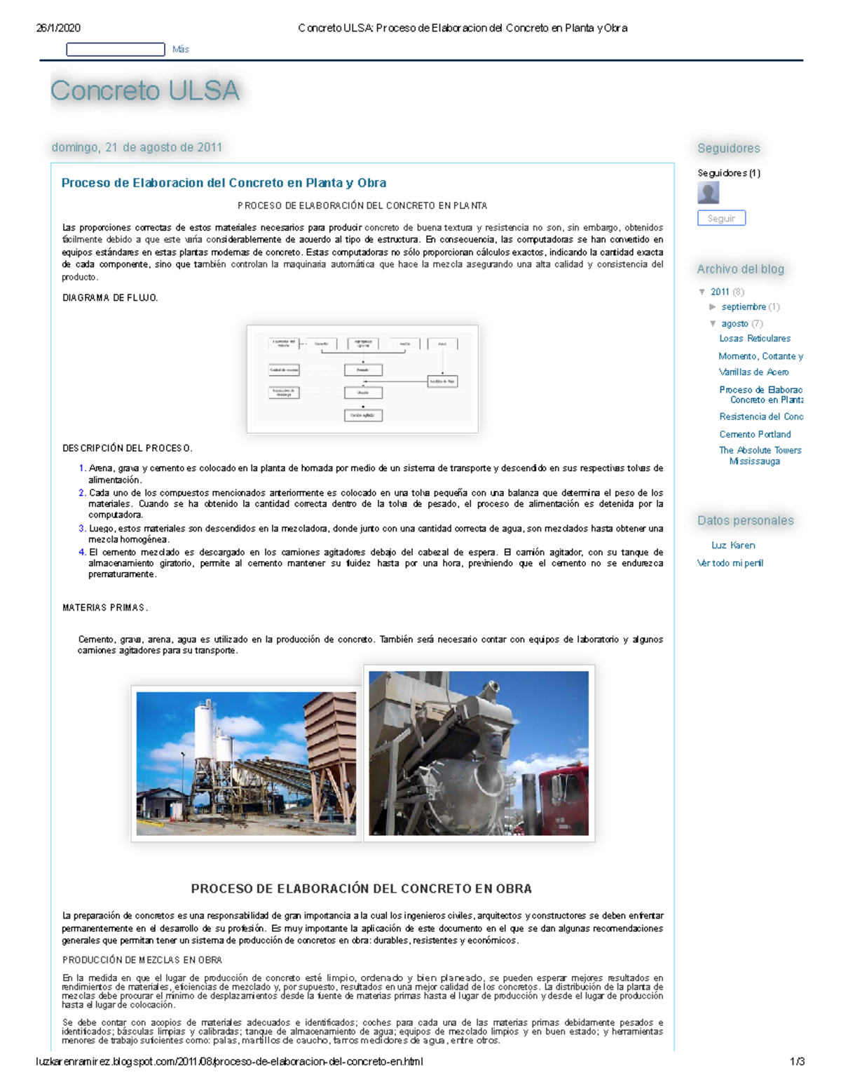 451082114 Concreto ULSA Proceso de Elaboracion del Concreto en Planta y Obra pdf - 26/1/2020 ...