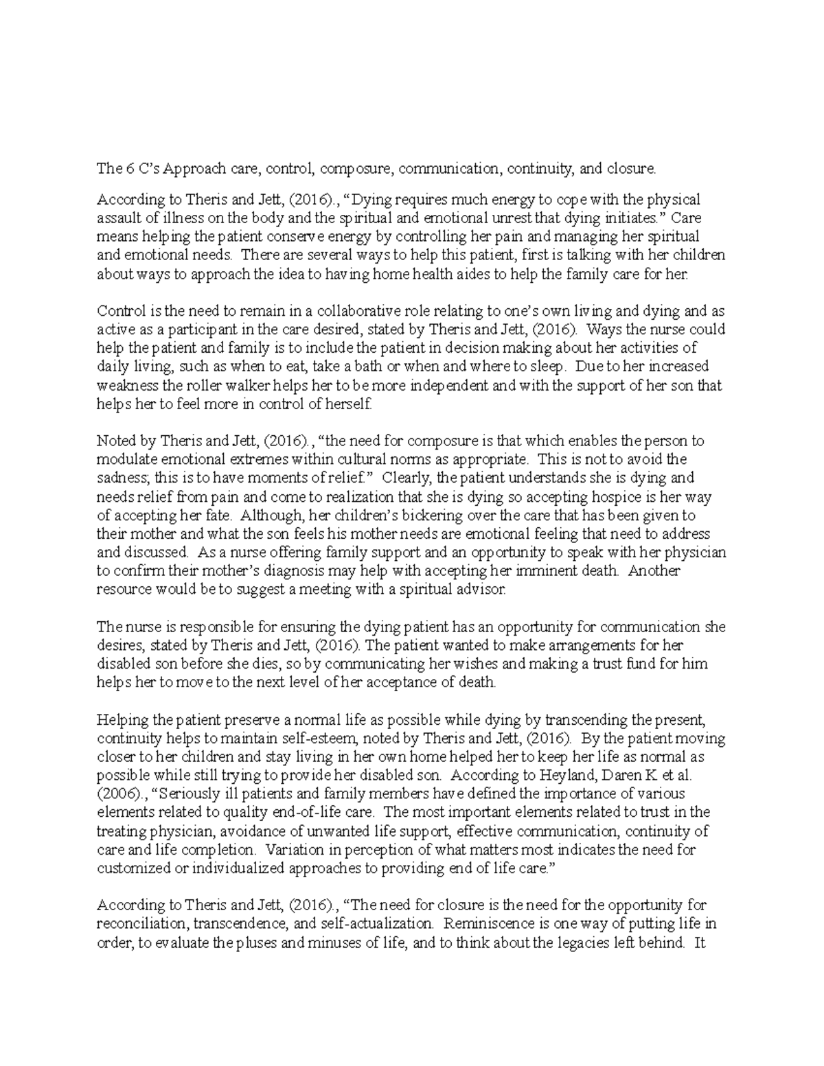 6 c approach - The 6 C’s Approach care, control, composure ...