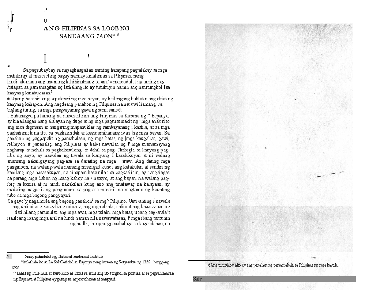 Rizal ang pilipinas sa loob ng sandaang taon tagalog - li I i 5 U ANG PILIPINAS SA LOOB NG ...